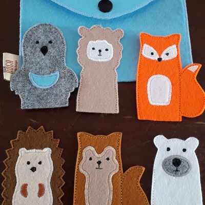 Make Your Own Felt Finger Puppets Set, Animal Puppets, Educational ...