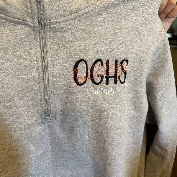Custom School Spirit Shirt, Pullover 1/4 Zip Jacket, Hoodie, Full Zip ...