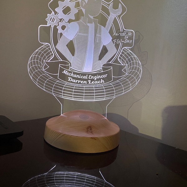 Mechanical Engineer Gift Personalized 3D Lamp, Gift for Engineers ...