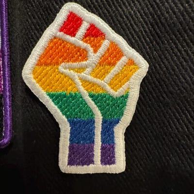 Lesbian 5-stripe Flag Embroidered Patch LGBT Gay Pride Hook and Loop ...