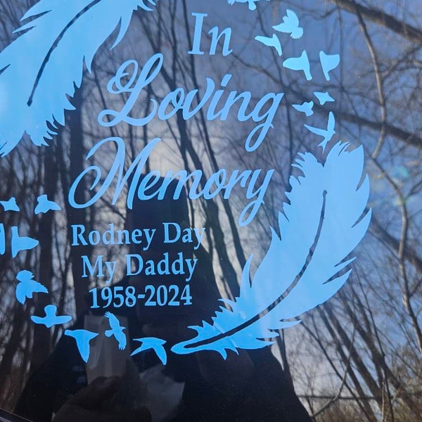 In Loving Memory Vinyl Decal, Customized Name and Date Sticker, Tribute ...
