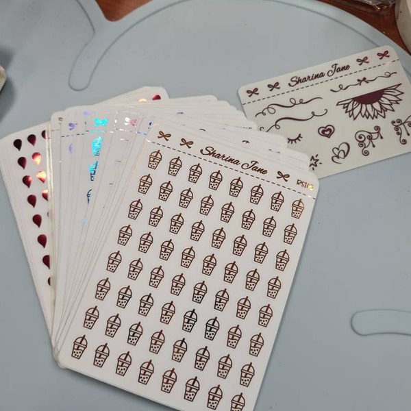 Foiled Swirly Corner Overlay Planner Stickers, Deco Corner Overlay ...