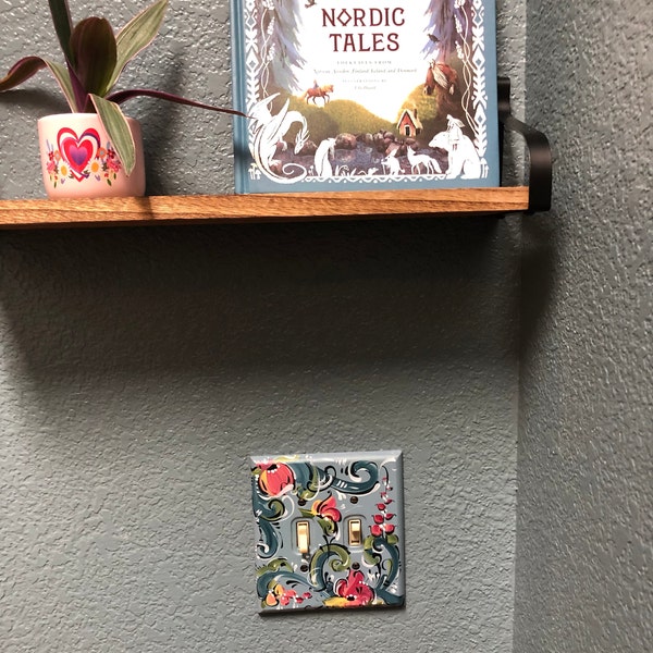 Norwegian Rosemaled Double Light Switch Plate - Etsy