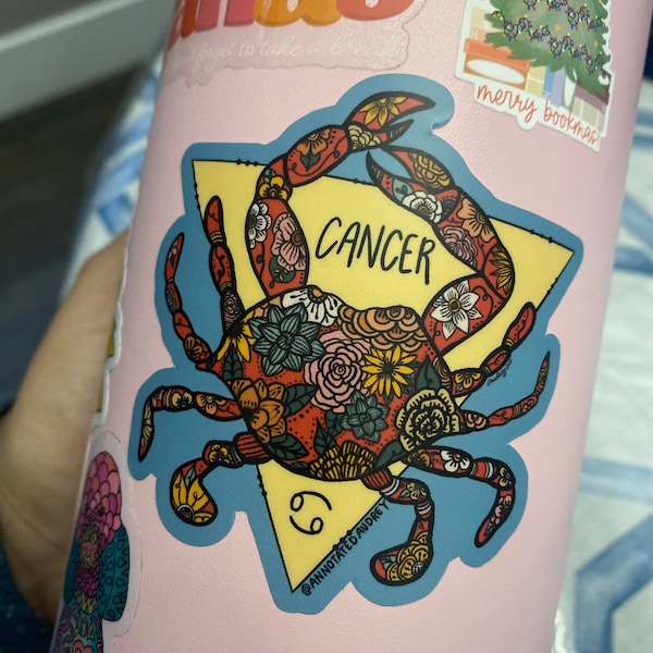 Vinyl Sticker | Cancer | Zodiac Astrology Weatherproof Decal Cactus ...