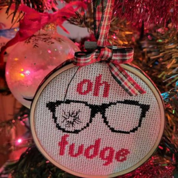 A Christmas Story Broken Glasses Christmas Ornament Cross Stitch ...