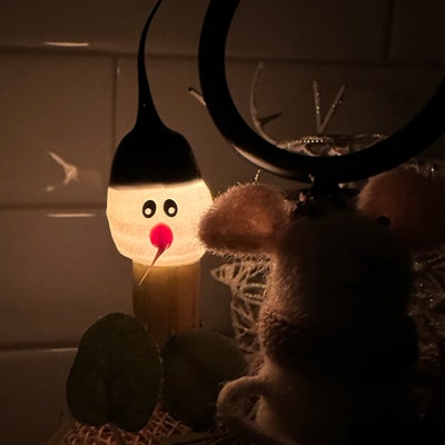 Snowman Head Bumpy White LED Battery Powered Pillar Candle - Etsy