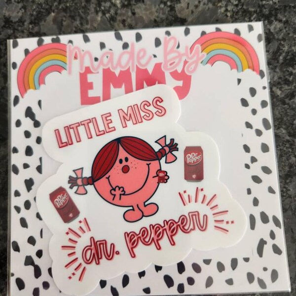 Little Miss Dr. Pepper Sticker | Trendy Sticker | Tumbler Sticker ...