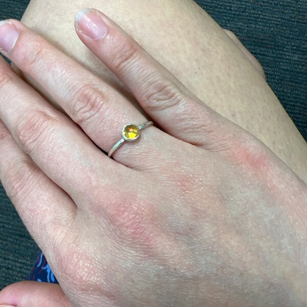 Cantera Opal Stacking Ring, 925 Sterling Silver Size 5.5, Natural Opal ...