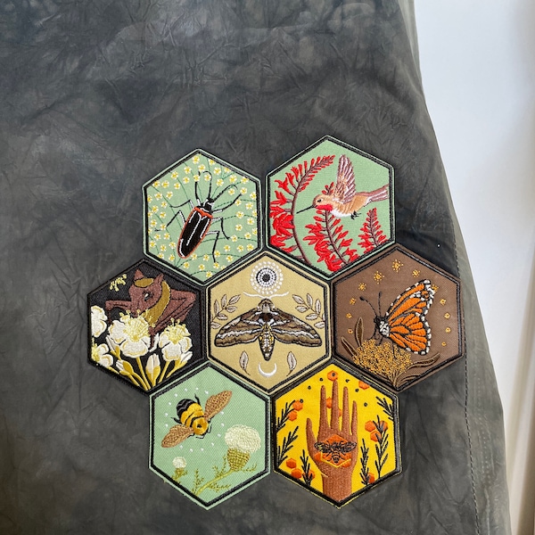 Endangered Pollinator Embroidered Patch: Flower of Life Hive Insect ...