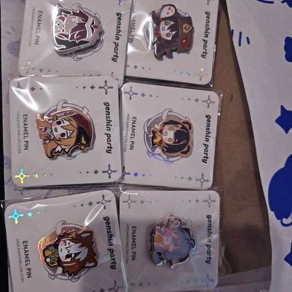 GACHA Genshin Party Chibis - Hard Enamel Pins (SET B) - Etsy