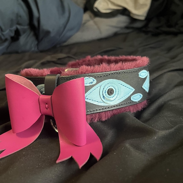 Made to Order! Leather Collar With Cats, Collar for Humans, Collar for ...