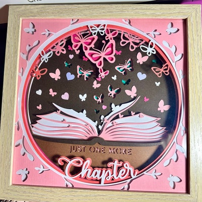 3D Book With Butterflies Shadow Box, Floral Layered Paper Art, 3D ...
