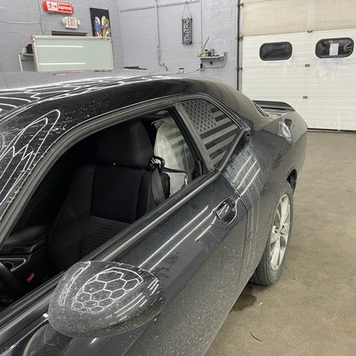 Challenger American Flag Rear Quarter Window Accent Decal - Etsy