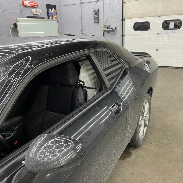 Challenger American Flag Rear Quarter Window Accent Decal (2008-2023 ...