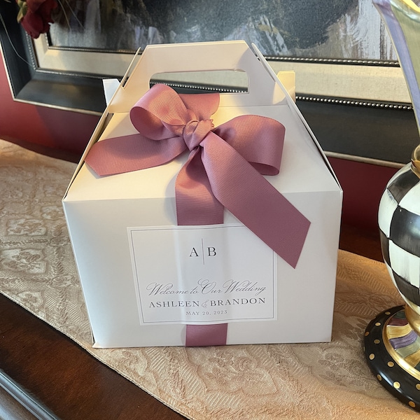 Initials Logo Wedding Welcome Boxes - Hotel Welcome Box - Out of Town ...