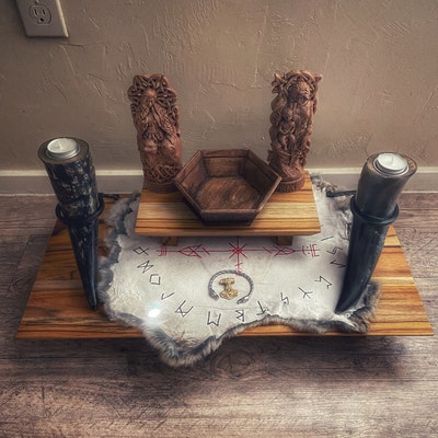 2 Altar Table Set 2 Tier Altar Tables Teak Wood Crystal - Etsy