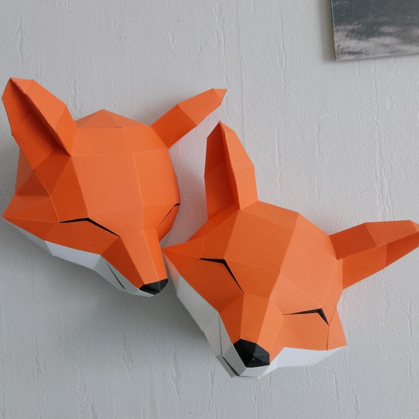 Fox 3D Papercraft Pattern, Forest Theme Decor (PDF Pattern) - Etsy