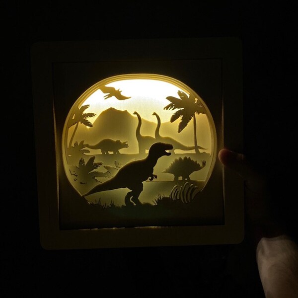 Shadow Box -shadow Box Art -shadow Box Light - Wooden Night Light ...