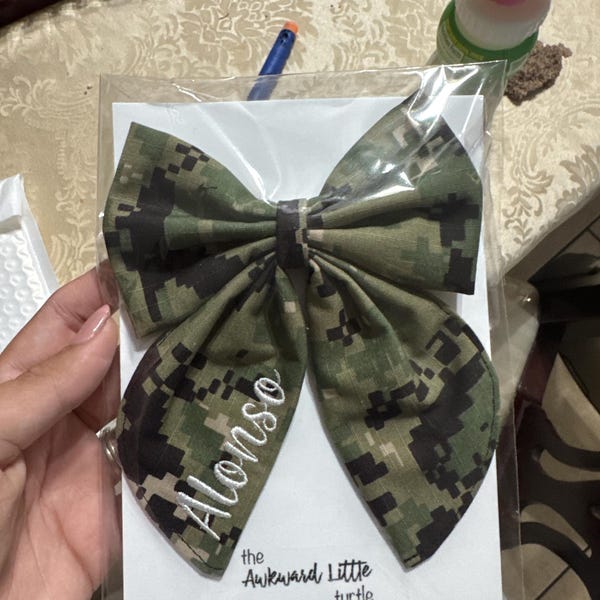 Large Personalized Fable Bow, Military Bow, Hair Accessories, Marine ...