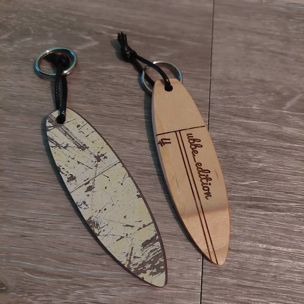Custom Surfboard Keychain From Recycled Skateboards - Personalized Gift ...