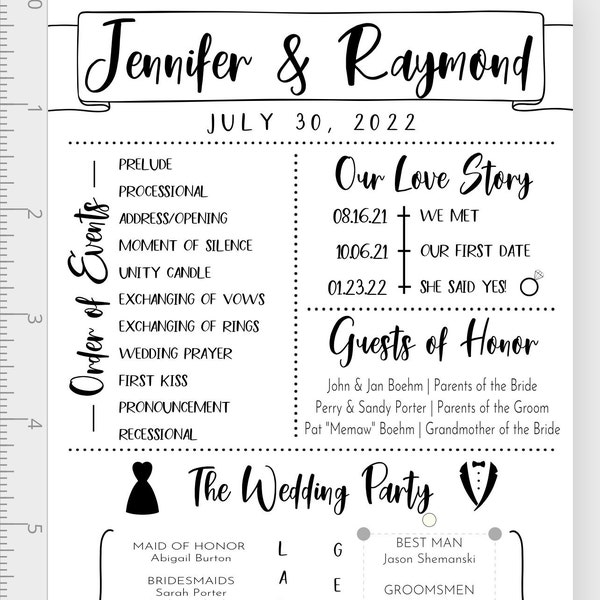 Printable Rustic Wedding Program Template, Editable Order of Ceremony ...