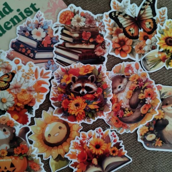 Stack of Books Sticker, Pastel Colors, Kindle Sticker, Autumn Stickers ...