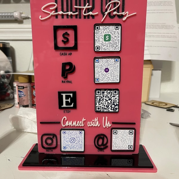 Scan to Pay Display SVG Digital File Scan Me Socials Display-ready to ...