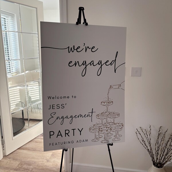 Personalised Engagement Party Welcome Sign Custom We're Engaged Welcome ...