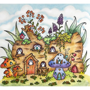 Printable Adult Coloring Book Magical Tiny Houses Digital - Etsy