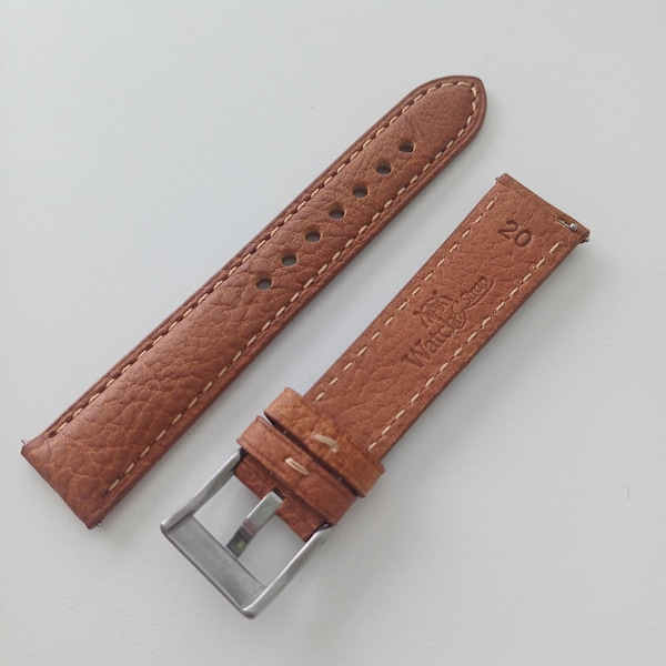 Handmade Copper Brown Italian Leather Watch Strap, Full Grain Leather ...