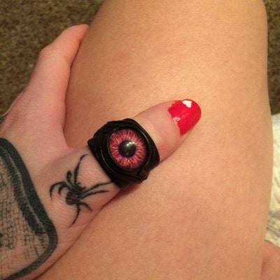 Adjustable Leather Ring. Statement Ring. Magic Evil Eye Occult Ring ...