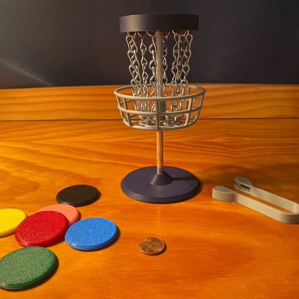 Mini Disc Golf - Desk Game - 3D Printed - Mini Frisbee - Table Top Disc ...