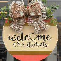 Nurse Door Sign Nurse Welcome Sign Nurse Door Hanger Nurse Wreath ...