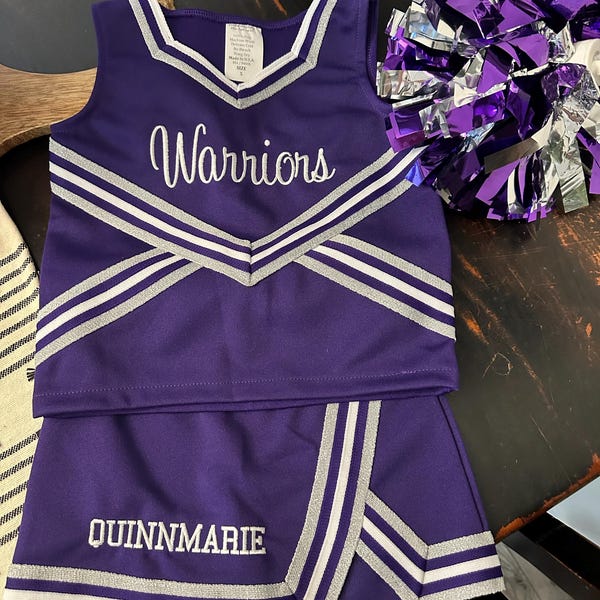 Blue & Gold Cheer Uniform, Blue and Yellow Cheerleading Uniform, Girls ...