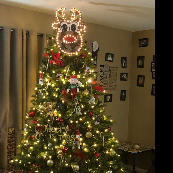 Christmas Tree Topper - Rudolph Tree Topper - Christmas Tree Decor ...