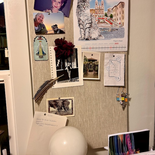 35 X 47 Modern Linen Designer Pinboard Mood Board Modern Grey Bulletin ...