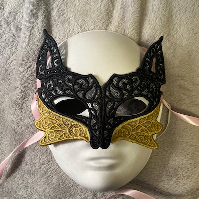 Custom Freestanding Lace Fox Mask Crystal Rhinestones Freestanding Lace ...