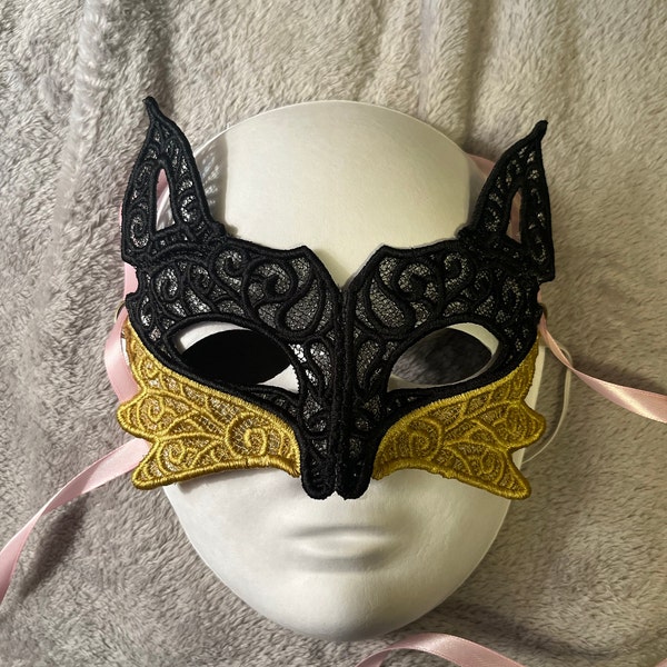 Custom Freestanding Lace Fox Mask Crystal Rhinestones Freestanding Lace ...
