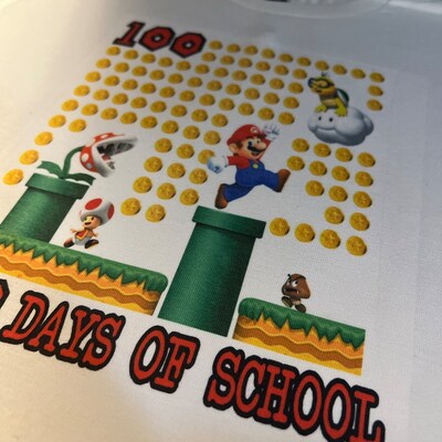 Mario 100 Days of School Completed SVG - Etsy
