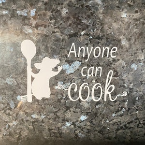 Disney Wall Decal, Disney Home Decor, Ratatouille, Anyone Can Cook ...