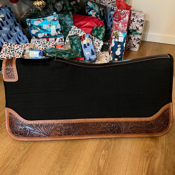 Custom Made Western Saddle Tapaderos Stirrups Leather Handmade Sewn ...