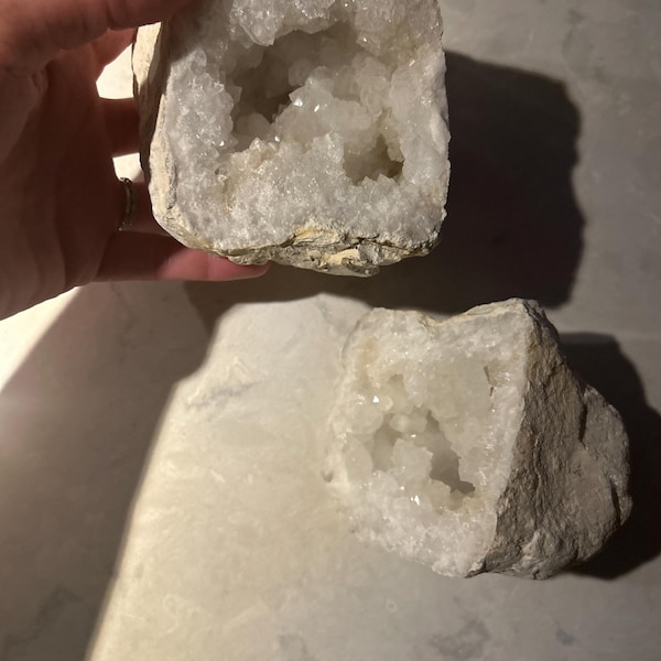 White Quartz Druzy Geode - Whole - (GEO) - Etsy