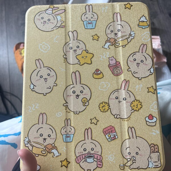 Kawaiii Chiikawa Yellow iPad Case: iPad Case With Pencil Holder for ...