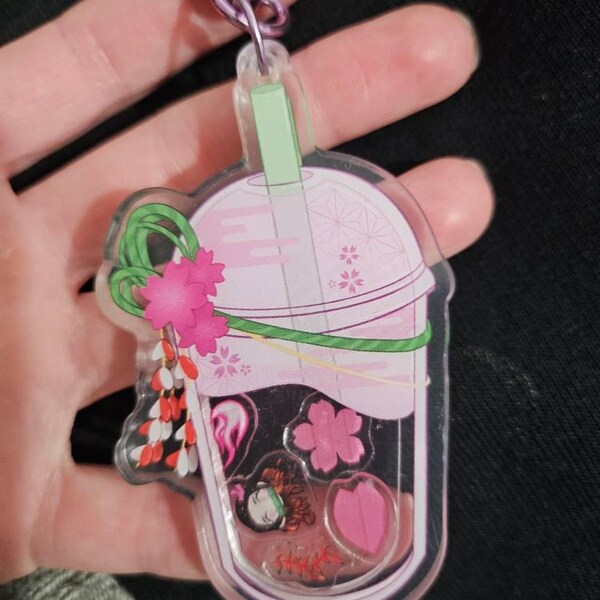 Keychains Shaker "demon Slayer" – Nezuko & Tanjiro (bubble Tea) - Etsy