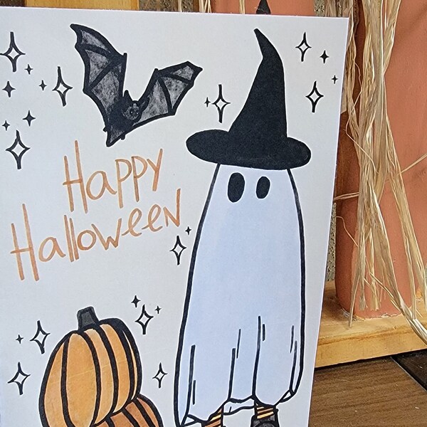 Halloween Printable Holiday Card - Happy Halloween - Printable Greeting ...
