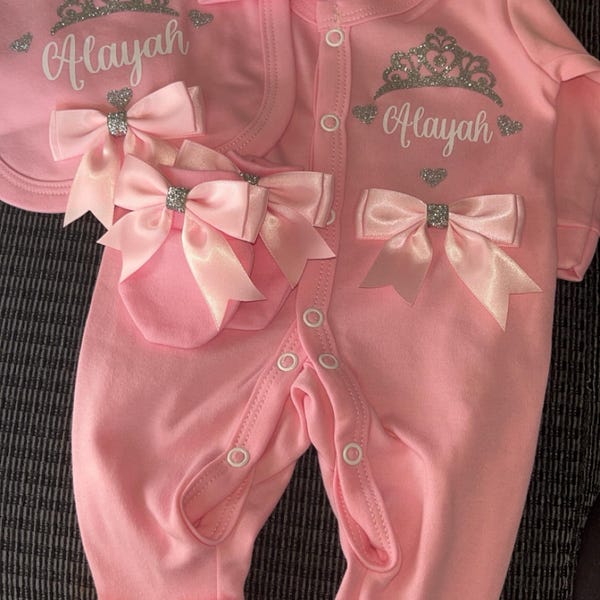 Newborn Baby Boy Homecoming Set, Any Name Sleepsuit / Babygrow Hat ...