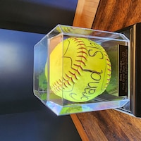 Clear SOFTBALL Display, With Name Plate HOME RUN or Game Ball Display ...