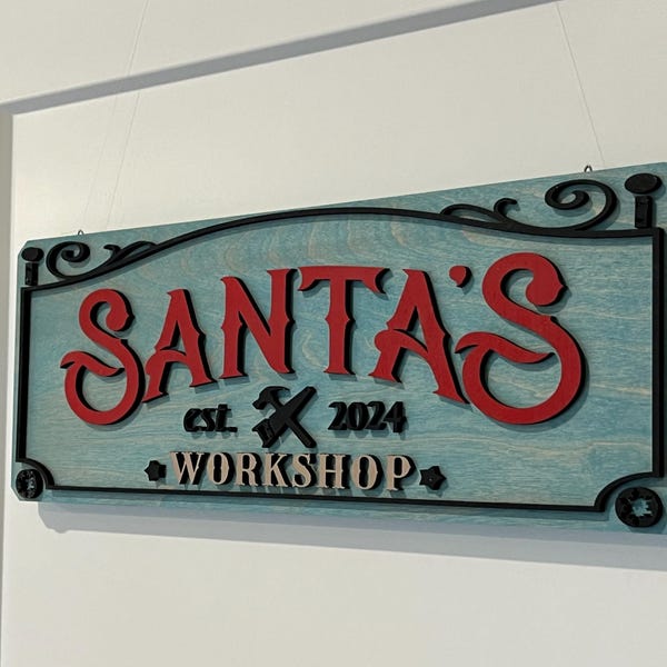 Santas Workshop Pallet Sign, Merry Christmas Sign, Custom Wood Holiday ...