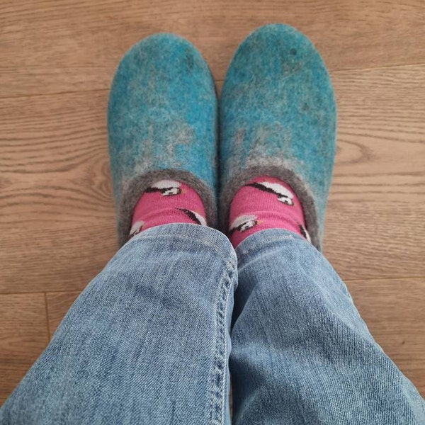 Boiled Wool Slippers: Handmade Felt Clogs, Hygge House Shoes - Etsy