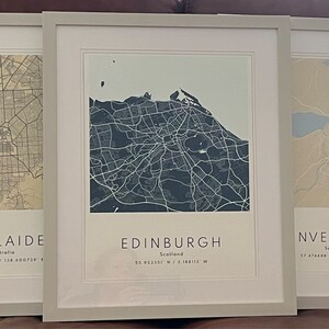 Set of 3 Custom Maps, City Map Prints, Custom Map Print, Custom Any ...